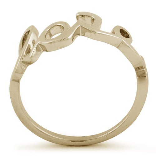 Mevoi 14K Yellow Gold Plated Love Script Ring - Size 9