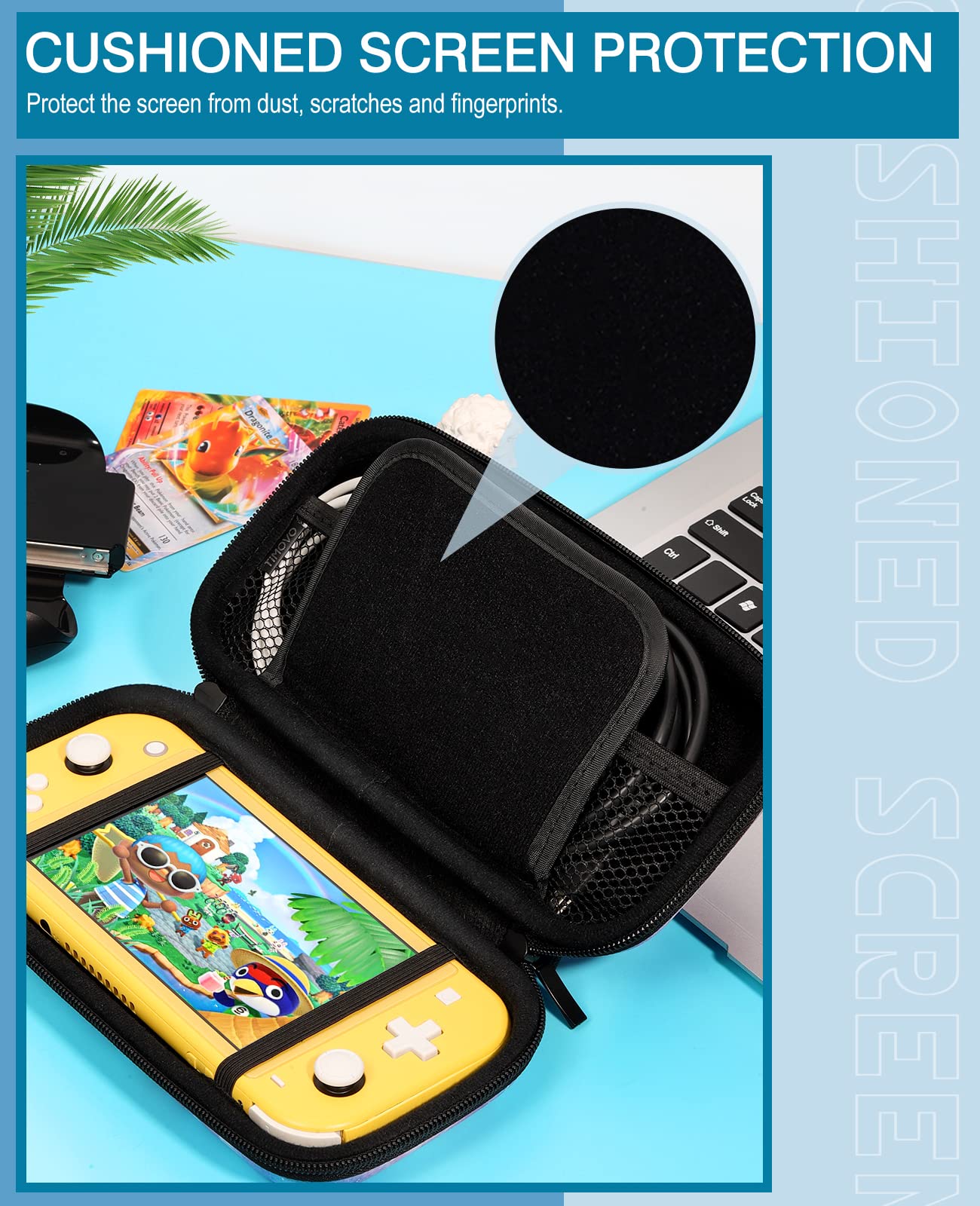 TiMOVO Carrying Case Compatible with Nintendo Switch Lite, Durable Hard Shell Game Storage Handbag Portable Travel Bag Protective Pouch with Pocket for 10 Game Cards & Accessories, Dreamy Nebula
