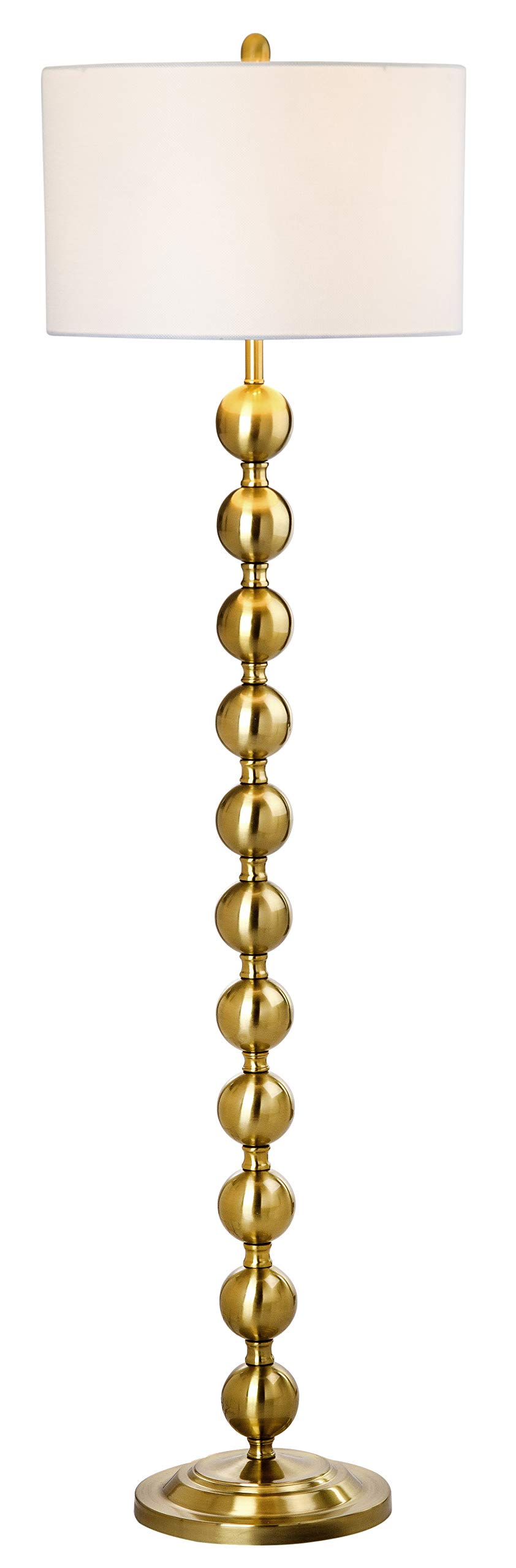 SAFAVIEH Lighting Collection Reflections Modern Farmhouse Stacked Ball Brass 59-inch Living Room Bedroom Home Office Standing Floor Lamp (LED Bulb Included)
