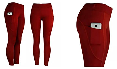 Women Exercise Fitness Yoga Gym Leggings (as1, Alpha, s, xx_l, Regular, Regular, Red, XXLarge)