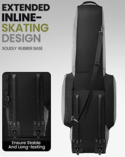 OutdoorMaster Padded Golf Club Travel Bag with Wheels, 900D Heavy Duty Oxford Waterproof -Alligators - Black + Gray