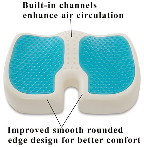 TravelMate Gel-Enhanced Memory Foam Seat Cushion β Perfect for Office Chair & Car Seat Cushion β Helps Relief from Tailbone Pain β Reduce Pressure on Coccyx & Hip β Non-Slip Washable Cover