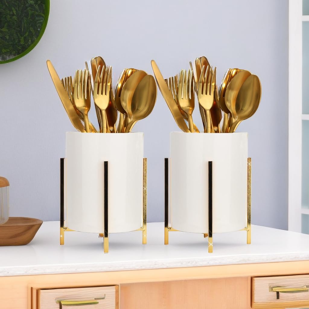SIEBOLD Silverware Holder,Kitchen Utensil Holder,Flatware Organizers With Metal Frame, Mesh Flatware Holder Organizer Perfect for Home, Kitchen, Countertop, Party, Camping, Outdoor and Restaurant
