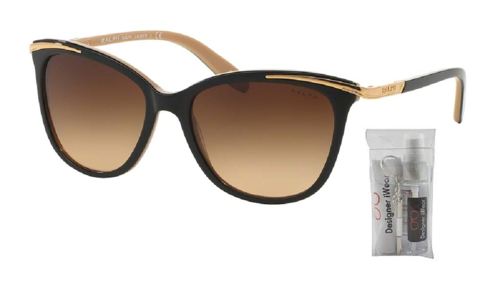 Ralph Lauren RA5203 109013 54M Black Nude/Brown Gradient Cateye Sunglasses For Women + BUNDLE with Designer iWear Eyewear Kit