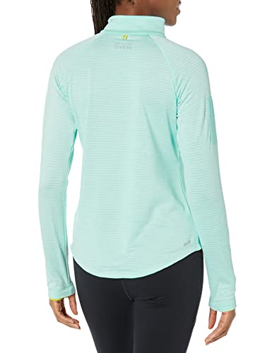 New Balance Women's Impact Run Heat Grid Half Zip, Pale Blue Chill Heather , Small