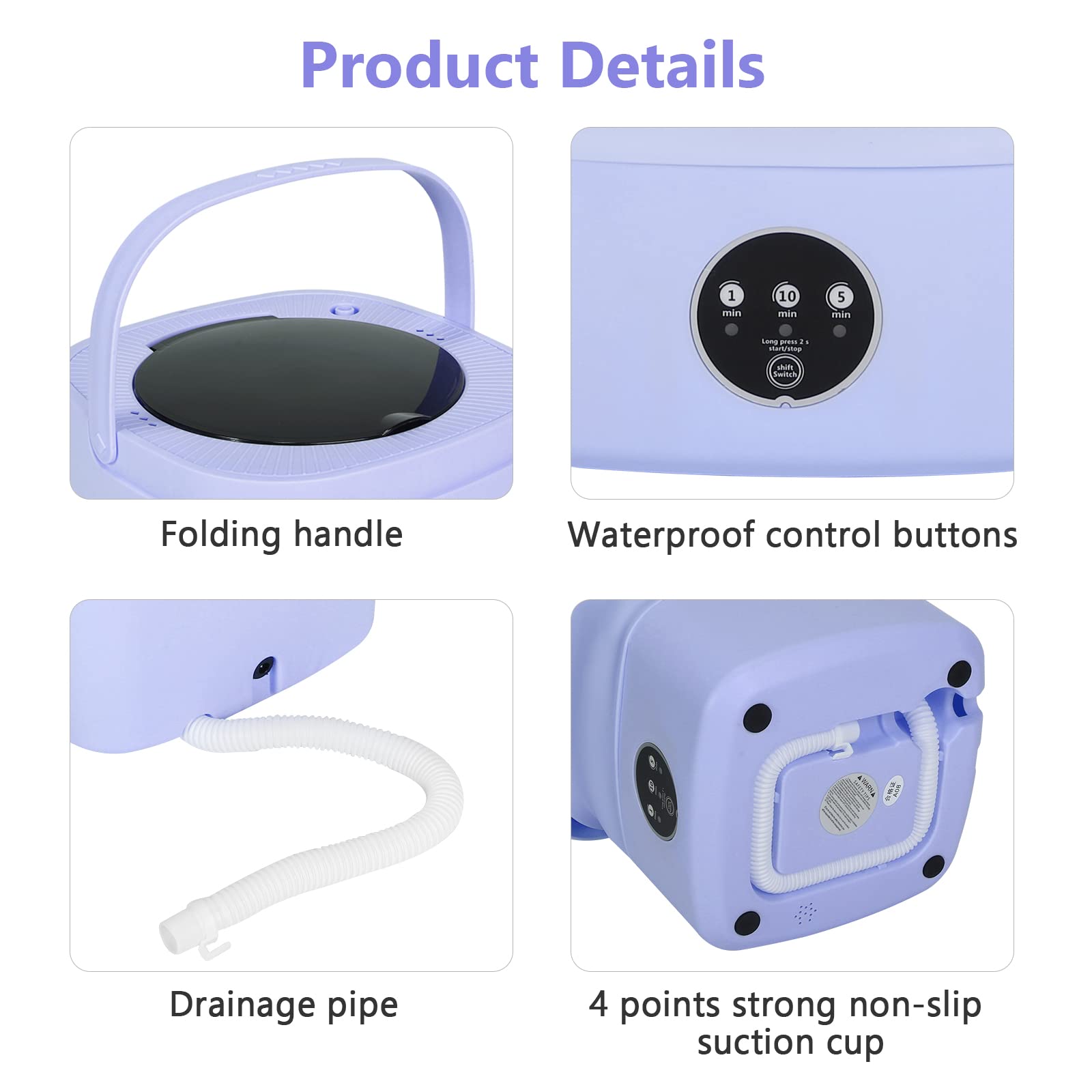 Portable Washing Machine and Dryer Combo, 6.5L Mini Folding Washing Machine Portable with Disinfection Function, Small Portable Washer and Dryer Combo for Apartments, Dorm, Camping, RV, Travel Laundry