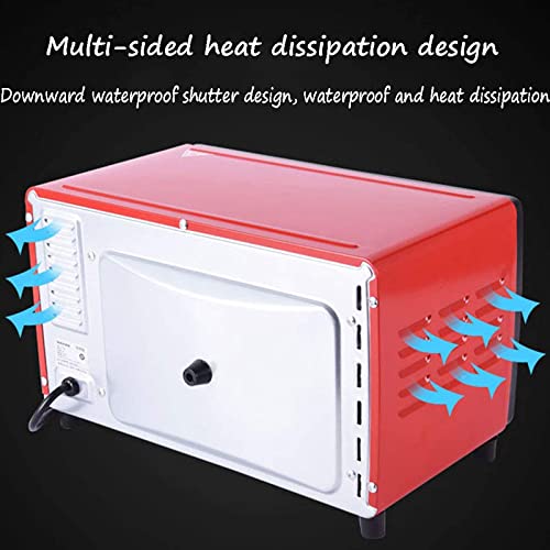 Multi Function Electric Oven,Household 12L Air Fryer Mini Chicken Oven, High Temperature Baking Mini Cake Oven with Bakeware and Rack Red (Red) (Red)
