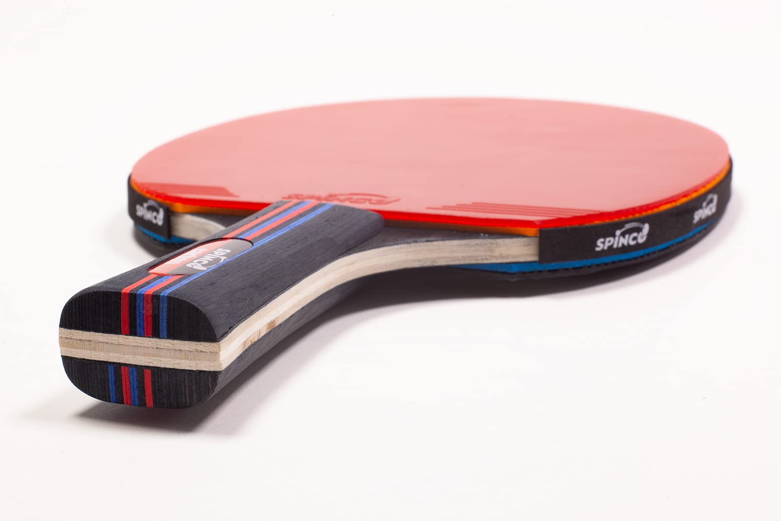 Spinco Carbon Pro Ping Pong Paddle Set of 4 | 2 Layer Carbon Blade with 5 ply Wood | Eight 3-Star Premium 40 + ABS Balls | Beautiful Storage Case.