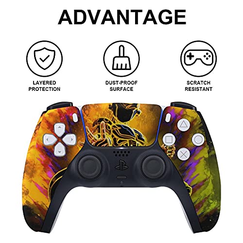 Playstation 5 Optical Drive Version Sticker Protective Cover, Super Saiyan Gold Frieza Soul of The Destruction ps5 Controller Protective Shell (Compatible with ps5 Optical Drive)