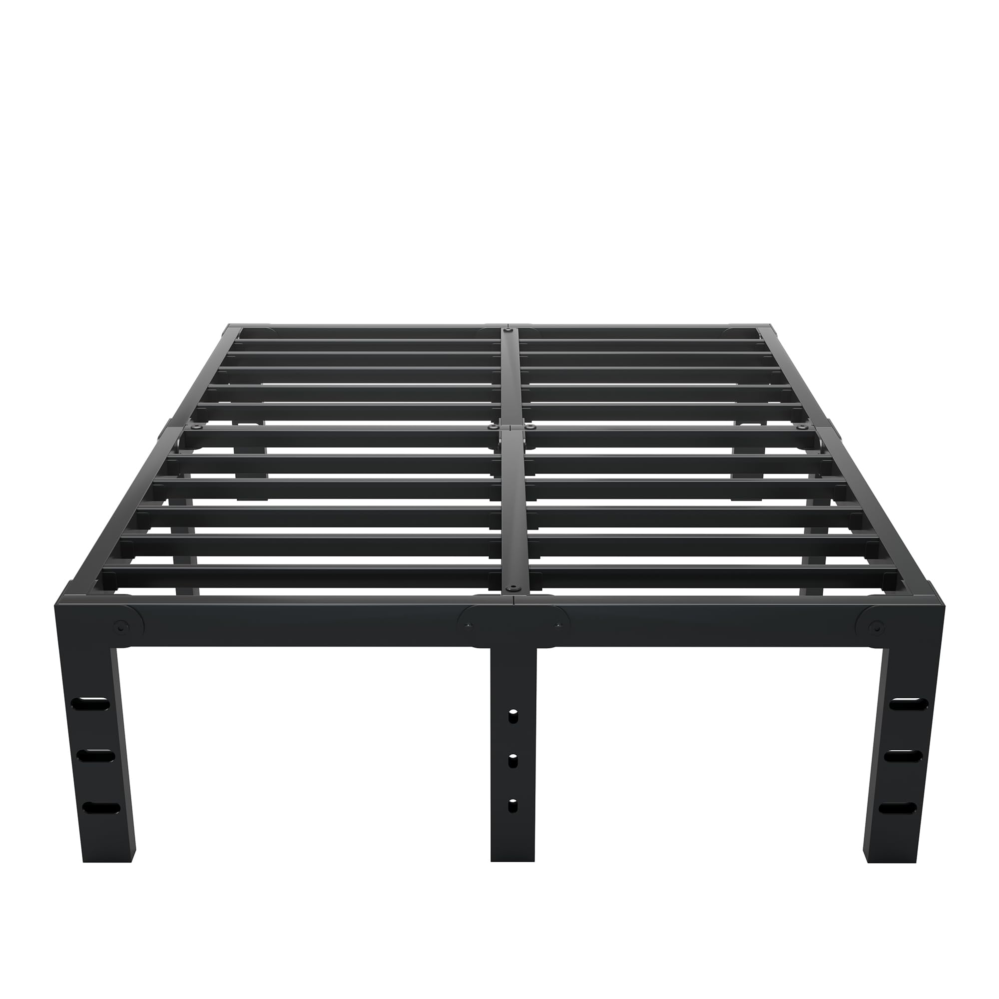 MGNO 18in Full Size Bed Frame No Box Spring Needed, Heavy Duty Metal Platform Bed Frame Full with Steel Slat, Easy Assembly, Noise Free, Black