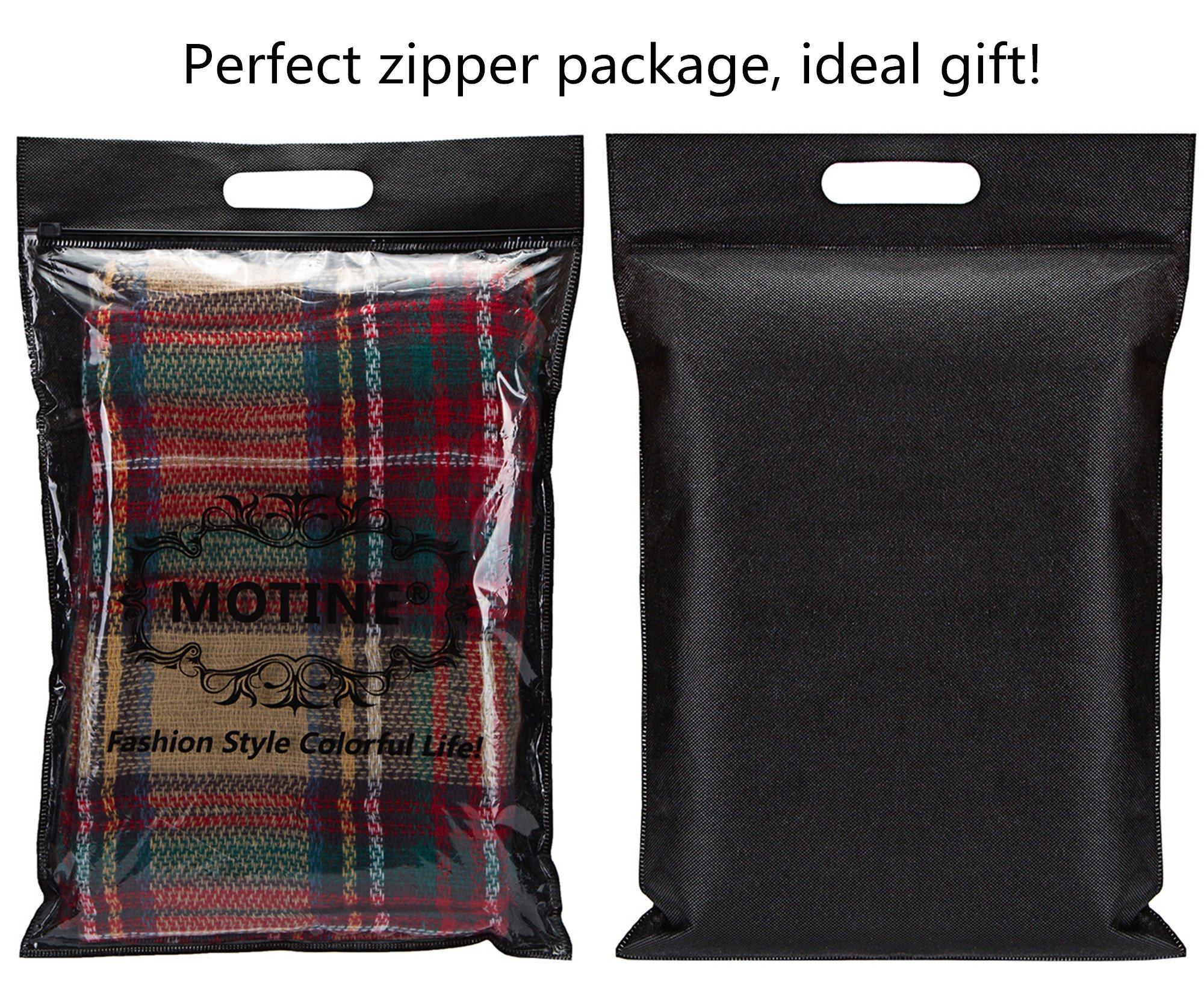 MOTINE Tartan Blanket Scarf Stylish Winter Warm Pashmina Wrap Shawl for Women (Green)