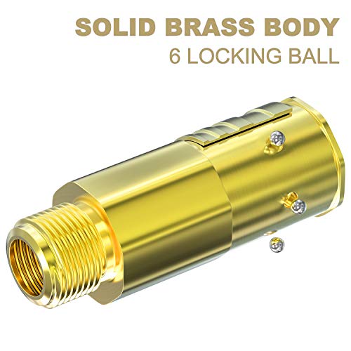 WYNNsky High Flow V-Style Air Fittings, Brass Quick-Connect Coupler and Steel Plug, 1/4 Inch Body Size, 1/4 Inch NPT Threads Size, 250PSI, 14PCS Air Compressor Hose Accessories