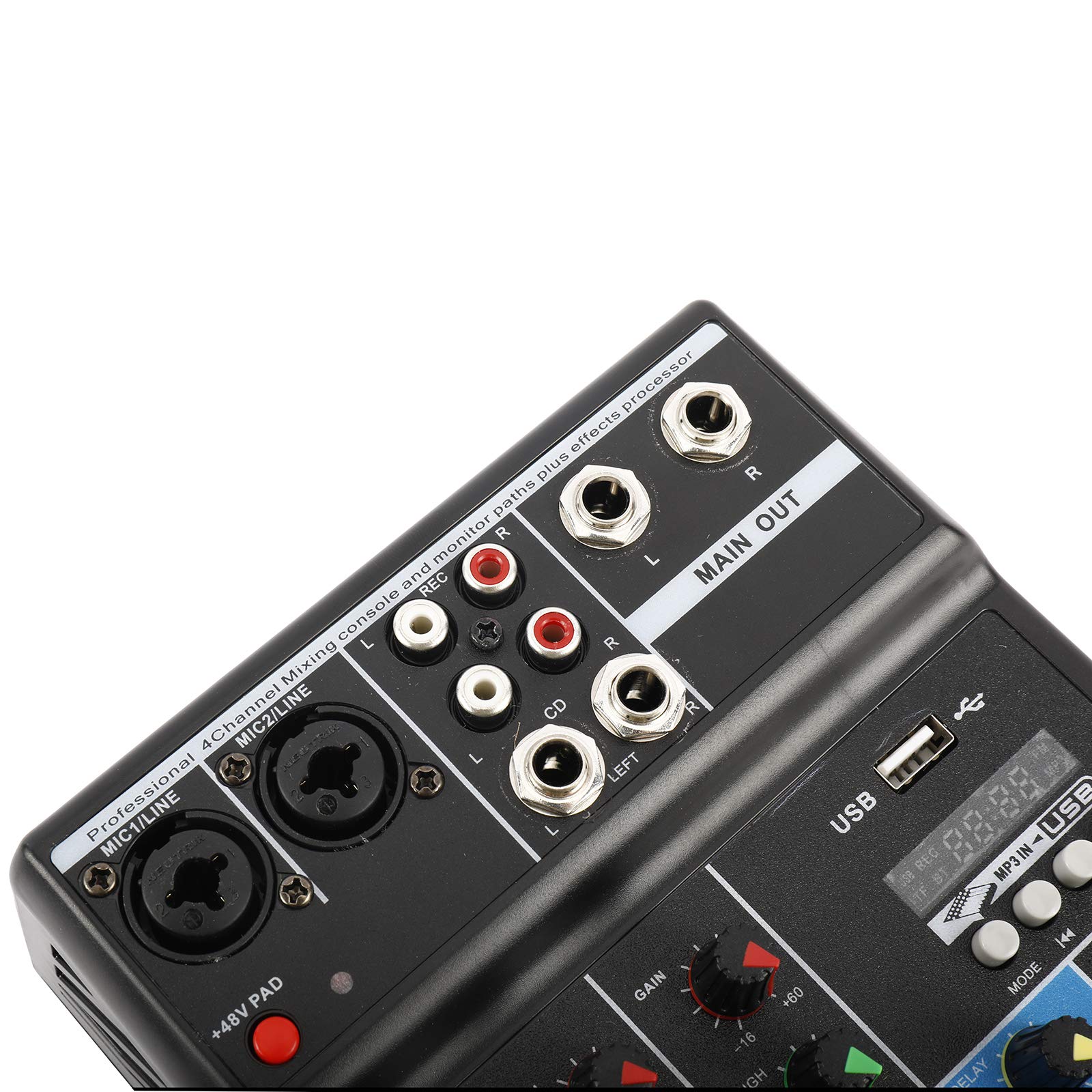 Patioer 4 Channels Mini USB Audio Mixer Amplifier Console bluetooth Recording Phantom