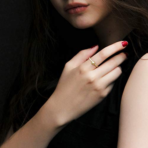 Mytys Stackable Band Rings for Women 18k Gold Plated Cable Design Statement Ring Gift style 11