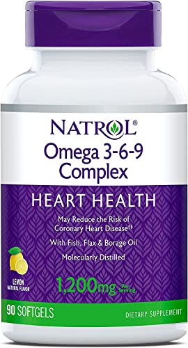 Natrol Omega-3-6-9 Complex with Flax and Borage, 90 Softgels (Pack of 2)