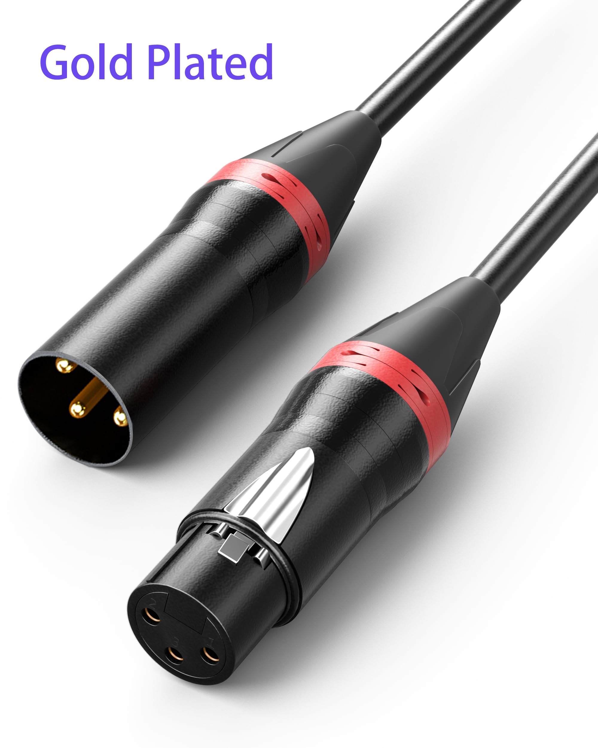 Rxonof XLR Cables 10 ft-2 Pack, XLR Cable XLR Male to Female Microphone Cable Compatible with Microphones, Mixer, Speaker Systems and More