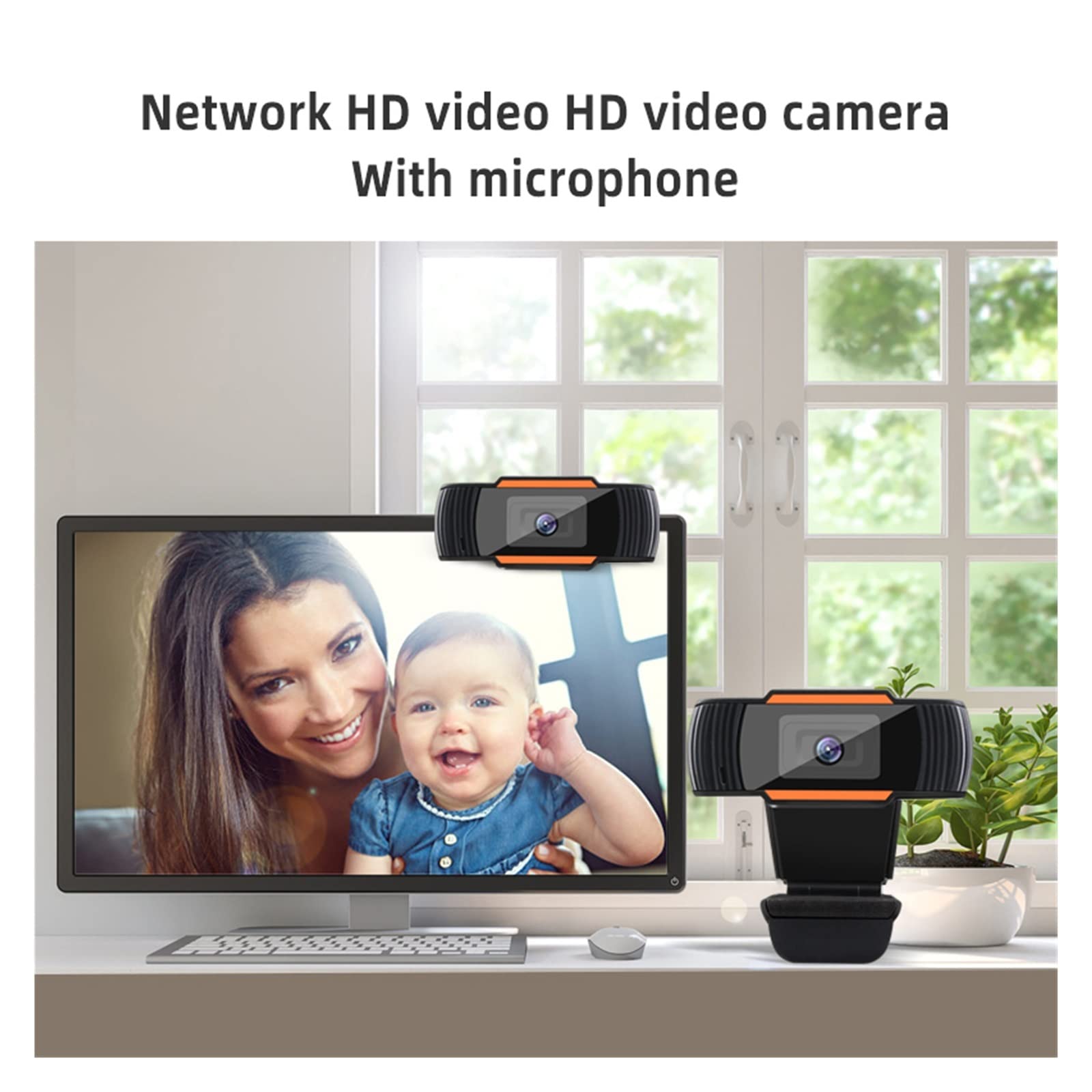 ZAUNCO Webcam Webcam 1080P Full HD USB Webcam with Microphone USB Plug and Play Video Call Webcam for PC Desktop Game Players Webcast Gaming Webcam (Color : 480P, Size : X)