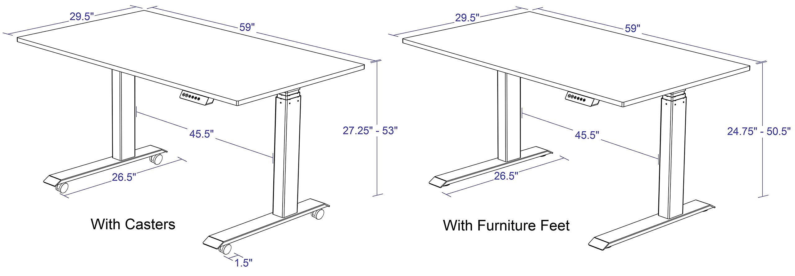 Stand Up Desk Store Electric Adjustable Height Standing Desk with Programmable Memory (Black Frame/Teak Top, 60" Wide)
