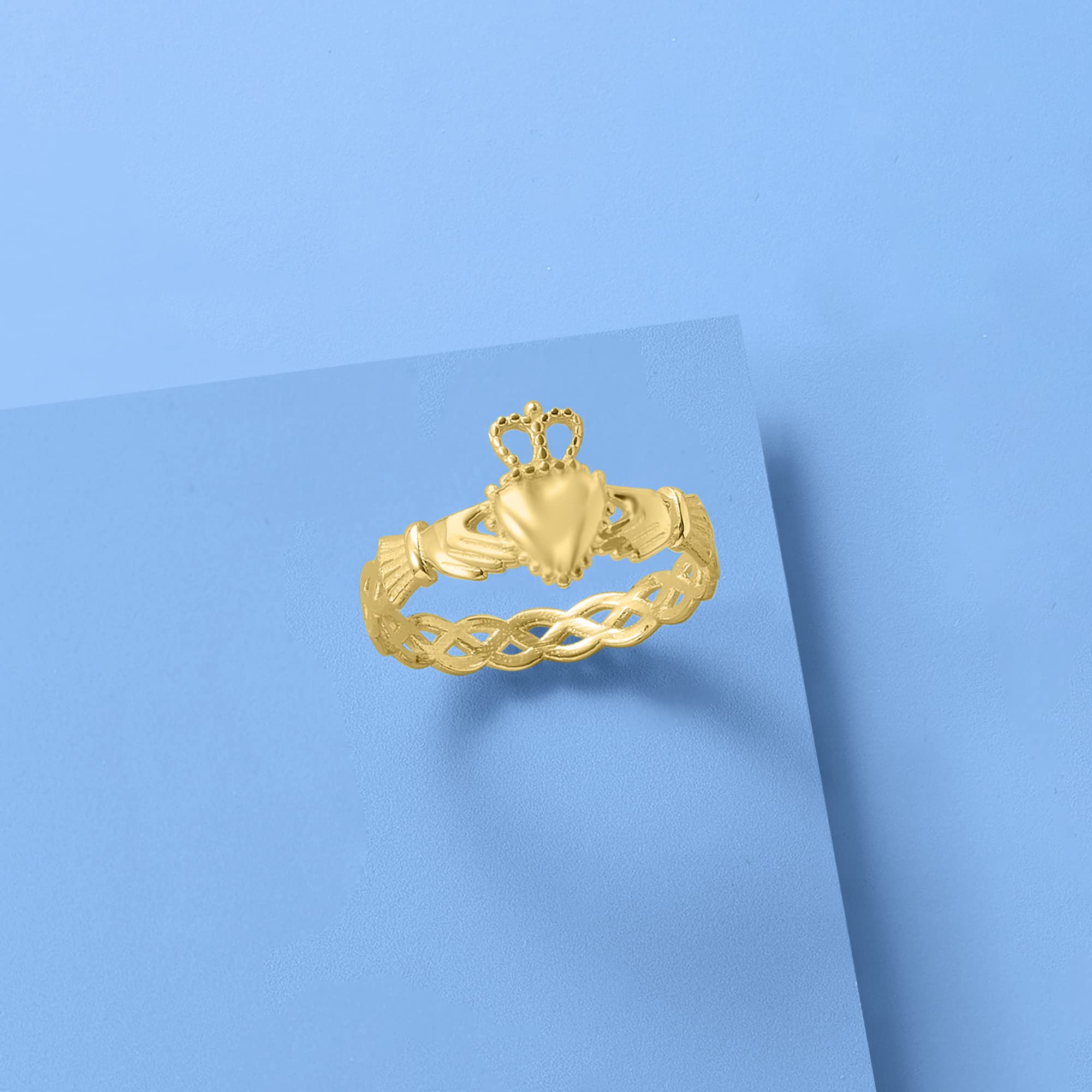 Ross-Simons Italian 14kt Yellow Gold Claddagh Ring. Size 8