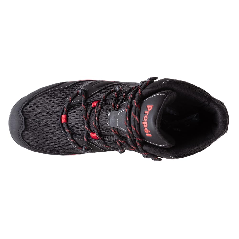 Propét Men's Veymont Waterproof Hiking Boots, Black/Red, 10.5 XX-Wide US