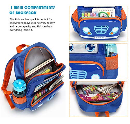 Russel Molly Personalized 3D-cartoon Bus Kids Preschool Backpack - Kindergarten Backpack for Boys, Small Bookbag for Toddlers (Ages 3-6)