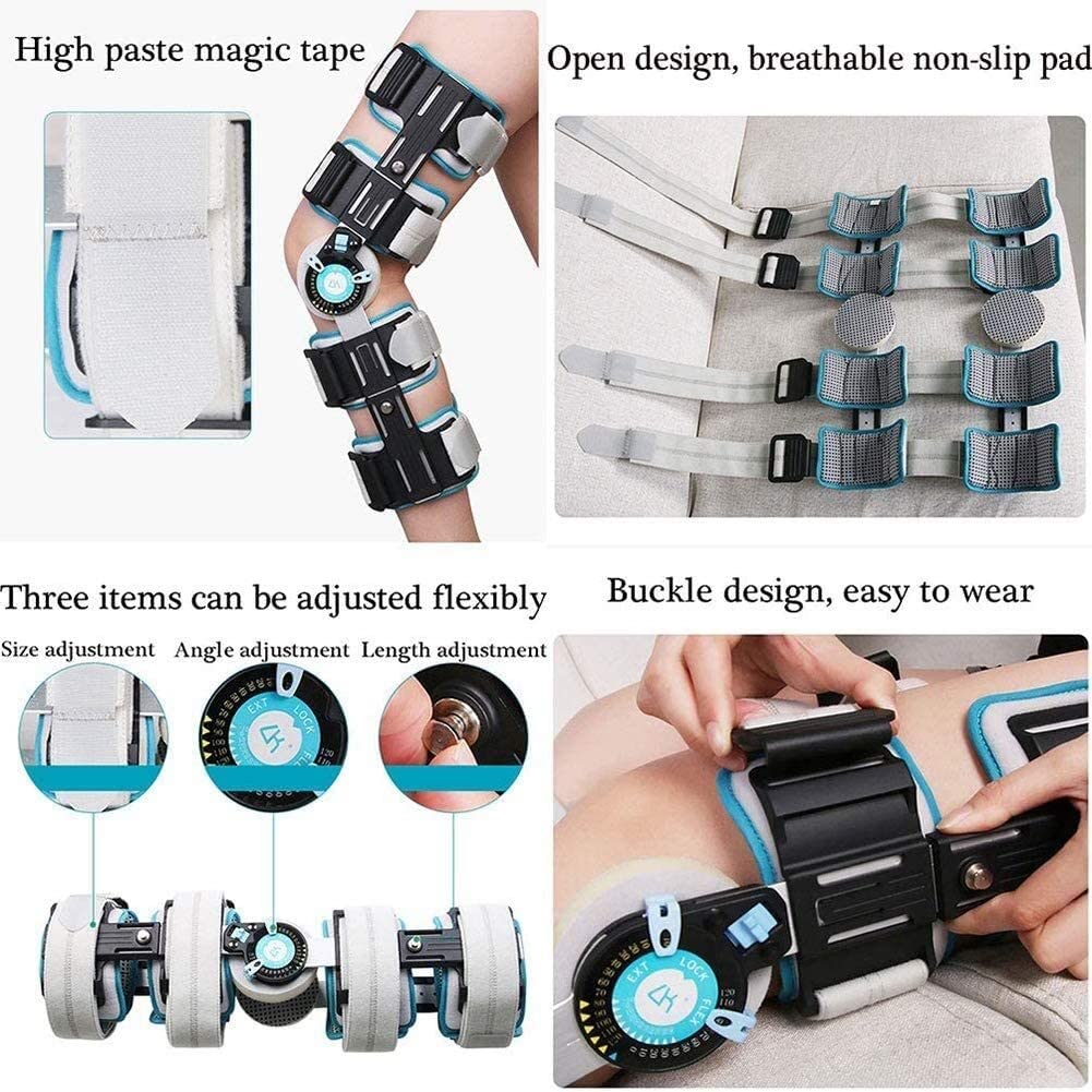 TSUSF Knee Brace Hinged Rom Adjustable, Universal Hinged Knee Brace Telescoping ROM Knee Orthosis Post Operative Injury Support For ACL, PCL, MCL Or LCL