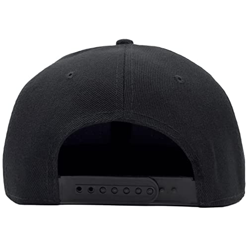 Utmost Classic Snapback Baseball Cap Hat Hip Hop Style Flat Bill Visor Blank Solid Color Camouflage Adjustable Size (Black)