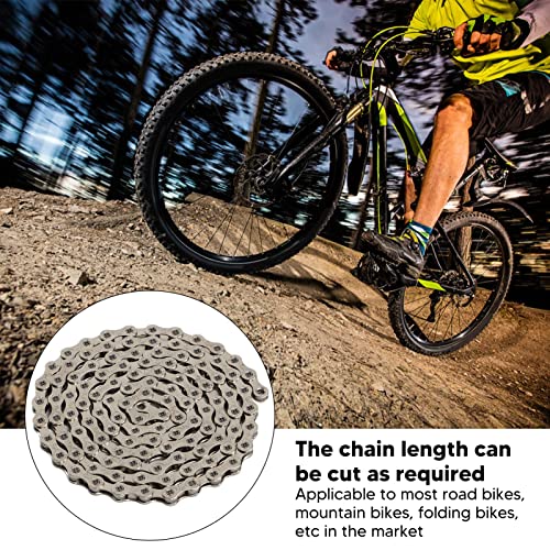 Sports Chain, Variable Speed Chain Stainless Steel Flexible 9 Speed with Buckles for Road Cycling