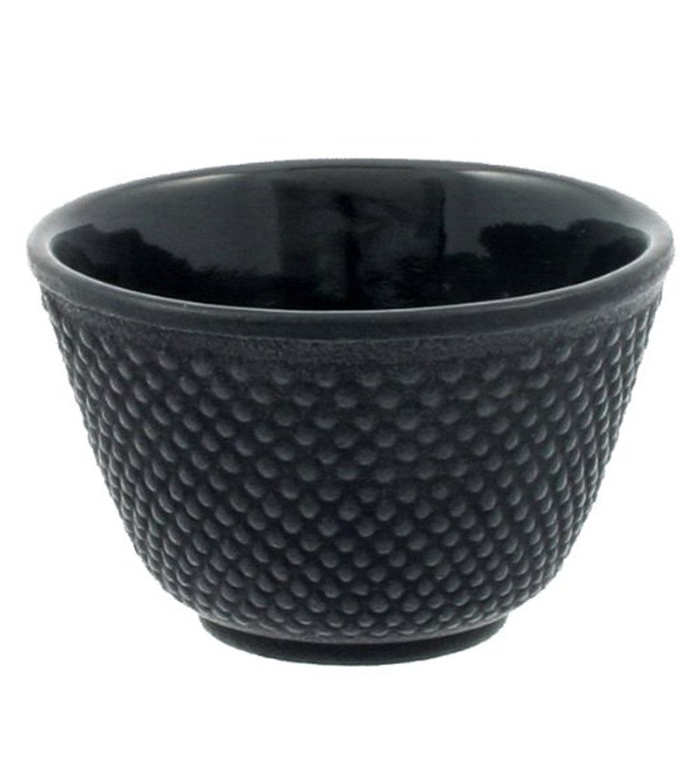 Rluii Japanese Cast Iron Tea Cup Teacup/Black Hobnail (2pcs)