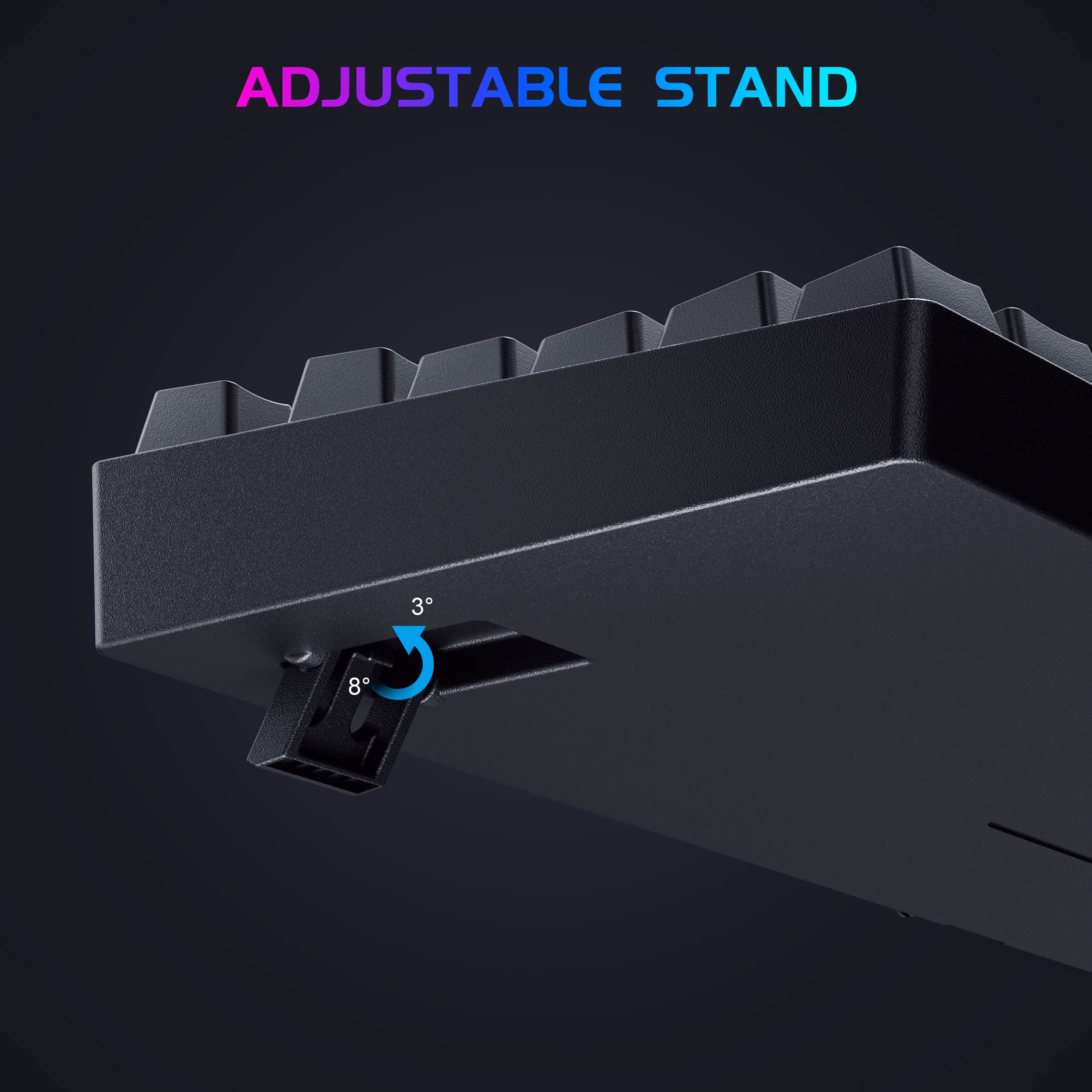 Punkston TK87 Mechanical Gaming Keyboard, RGB Rainbow LED Backlit TKL 87 Keys Anti-Ghosting PC Gaming Wired Keyboard for Windows/Mac (Red Switch, Black)