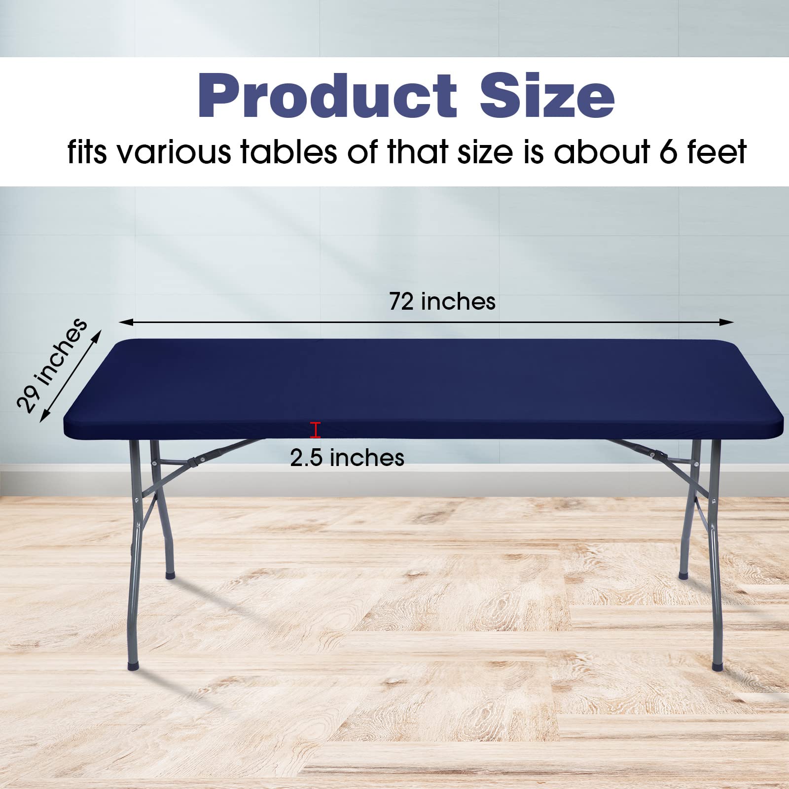 Mixweer 2 Pieces Spandex Tablecloth Stretch Tablecloth Elastic Fitted Picnic Table Cover Washable Folding Table Cover Rectangle Polyester Tablecloth for Picnic Party (Red,95 x 30 Inch)
