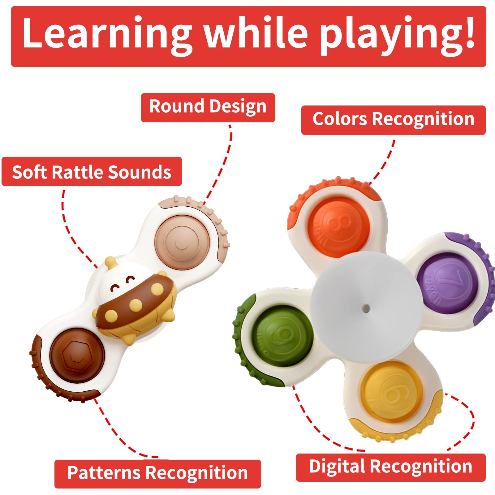VERSAINSECT p POP IT Fidget Spinner Sensory Bath Toys,Teether Toy, Early Education Toys Garden Sculpture Outdoor
