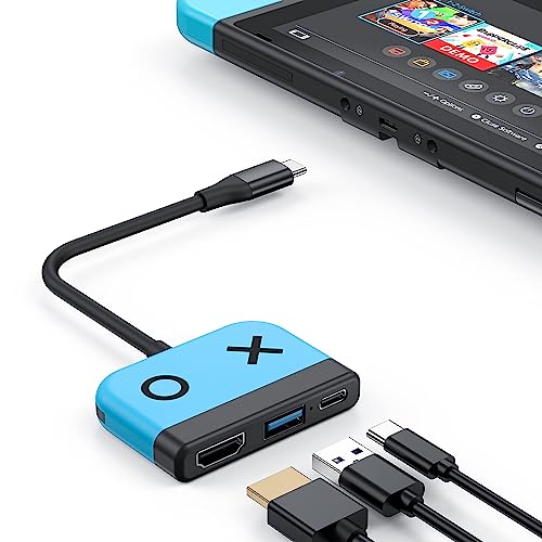 Switch Dock for Nintendo Switch/OLED Switch,Portable TV Dock with 4K HDMI USB 3.0 Port and USB C Charging,Travel Dock for Nintendo Switch Samsung Steam Deck MacBook Pro/Air and More