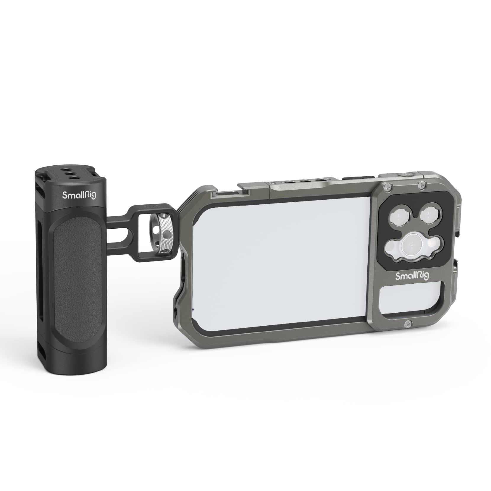 SmallRig Video Rig Kit for iPhone 13 Pro with Side Handles, Aluminum Mobile Phone Stabilizer Kit with Dual Cold Shoe, Smartphone Video Rig Set for Filmmaking/Videography/Live Streaming-3746
