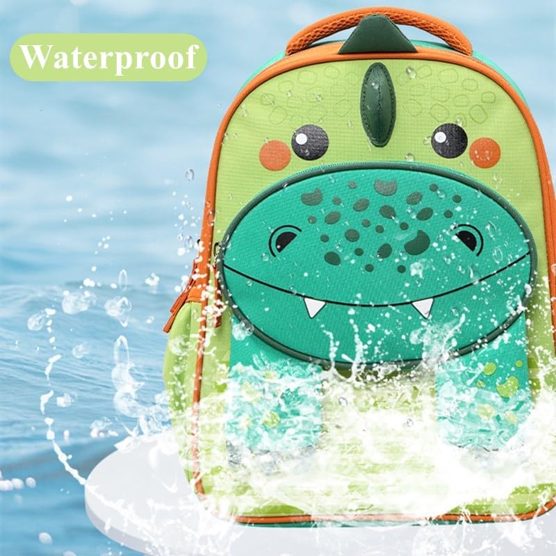 ONGLYP Toddler Backpack for Girls and Boys Ages 2-5,Waterproof Preschool Backpack for Kids,Cute Children Kindergarten Bookbag (Dinosaur, Toddler Backpack(Ages 2-5))