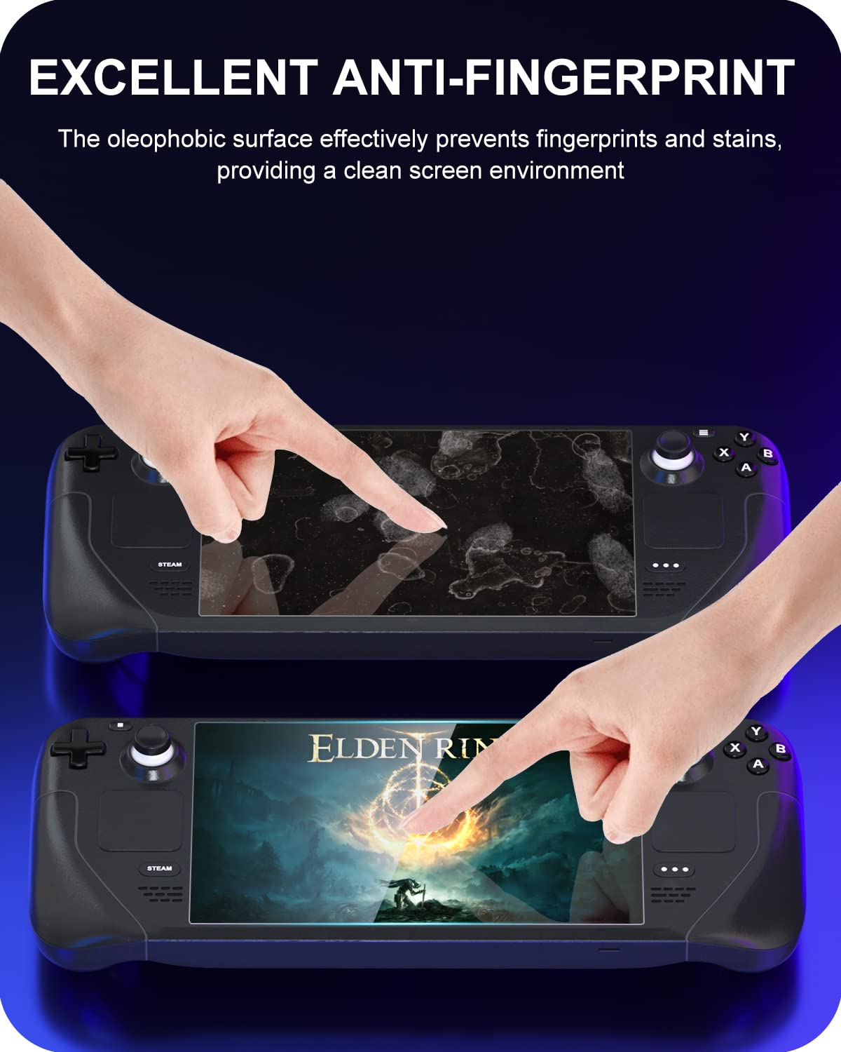 Ukor 2-Pack Screen Protector for Steam Deck,9H Hardness Ultra HD Glass Protector for Steam Deck(7 inches) Easy Installation, Anti-Scratch, Anti-Fingerprint for Steam Deck 2022 New Version
