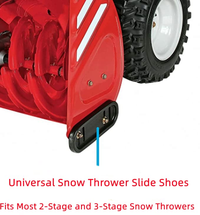Universal Snow Thrower Slide Shoes (2 Pack) 490-241-0010 Fits Most 2-and 3-Stage Throwers Snowblower Skid Shear Pins Carriage Bolts Includes Mounting Hardware for MTD Troy-Bilt Yard Machines