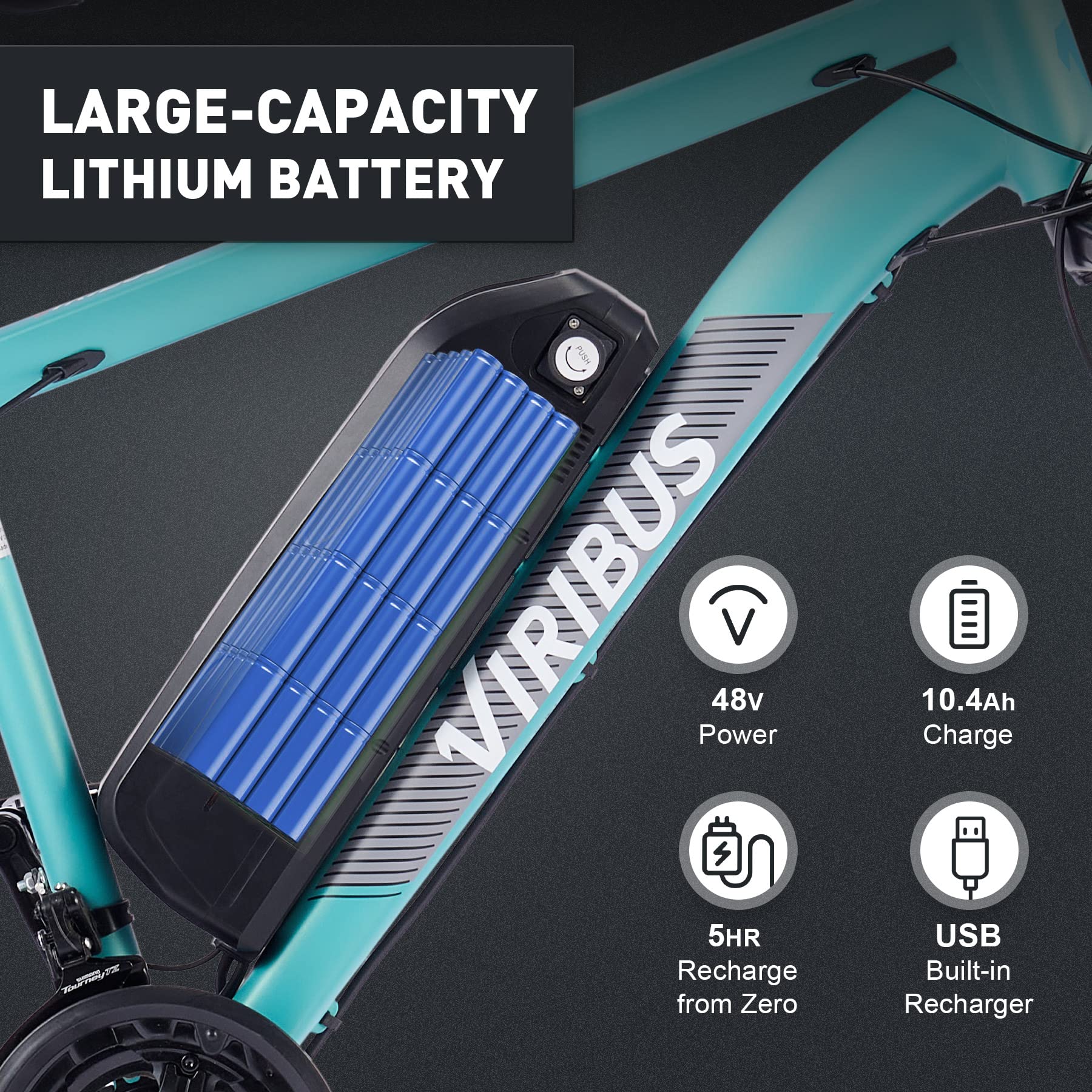 Viribus Electric Bike for Adults with Aluminum Frame