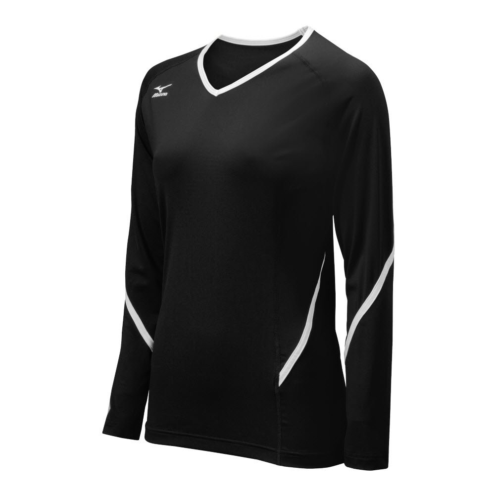 Mizuno Women's Techno Generation Long Sleeve Jersey, White/Black, Large