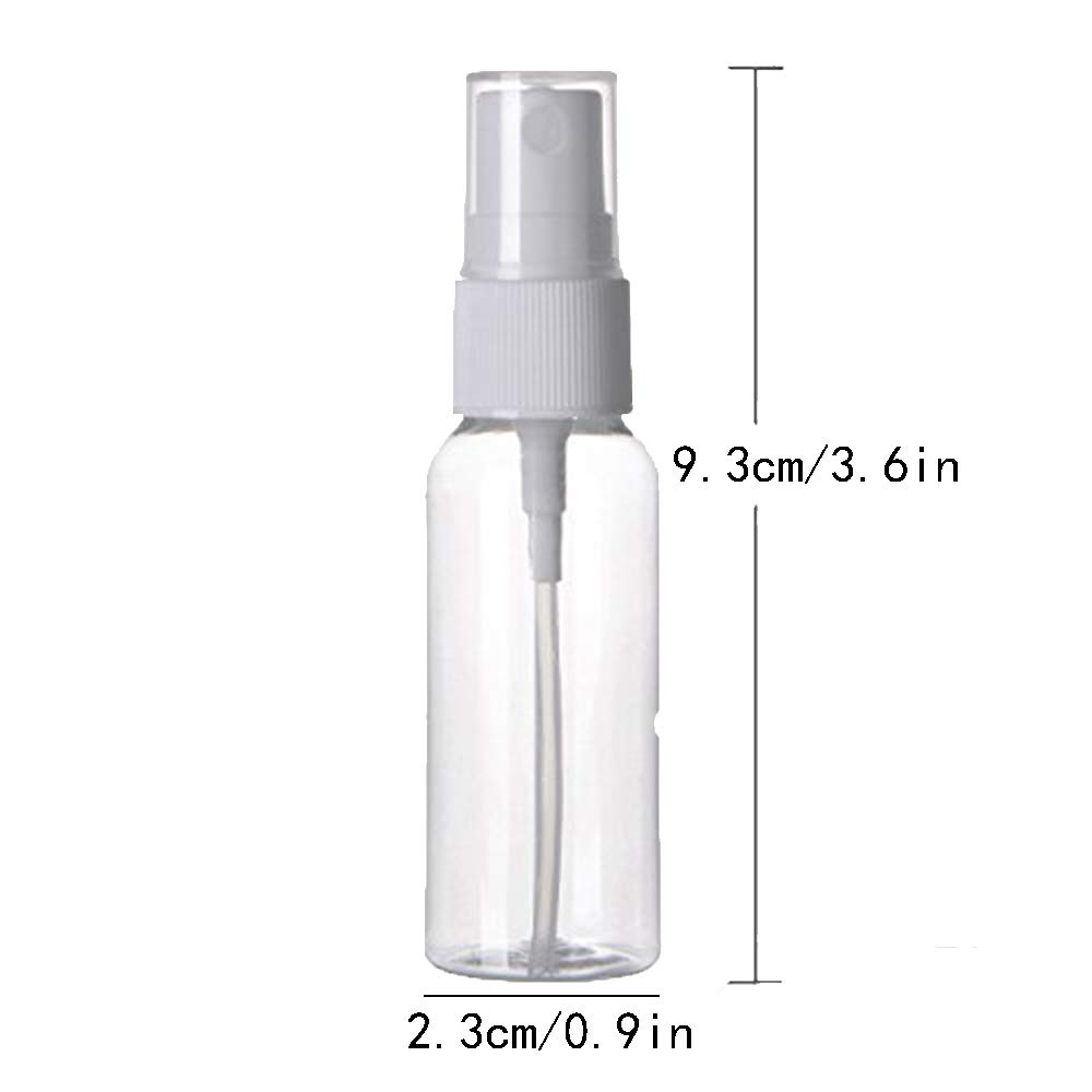 OJYUDD 20 Pack 20ml (0.67oz) Extra Fine Mist Mini Clear Spray Bottles with Pump Spray Cap Refillable Reusable Empty Plastic Travel Bottles for Essential Oils,Cleaning,Perfumes