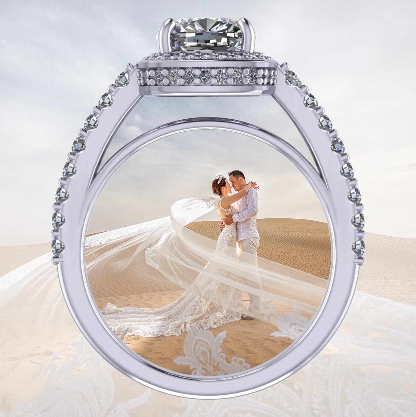 NANA Jewels 2ct Pure Brilliance Zirconia Halo Engagement Ring-Cushion Cut-April-8