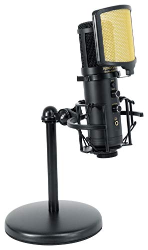 Rockville Solo-Cast Pro 24 bit 192Khz USB Computer Microphone PC Zoom Mic+Stand Bundle iSTAND 85 Dual Desktop Boom Arm Stand