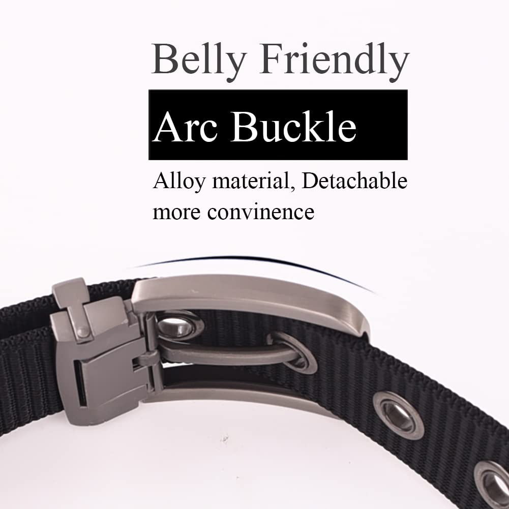 VISDEA Thick Nylon Belts for Men Heavy Duty Black Canvas Belts Width 3.5cm/12 holes (Black, 125cm Suit For Pant Size < 43'')
