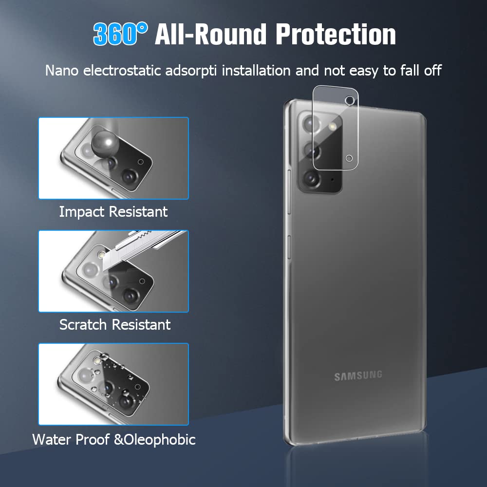 OuYteu 【2+2 Pack】 Galaxy Note 20 5G Privacy Screen Protector And Camera Lens Protection,Anti-Spy Tempered Glass,Curved Full Coverage, Fingerprint Unlock For Samsung Galaxy Note 20