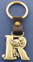 Mickey Mouse Letter R Brass Key Chain