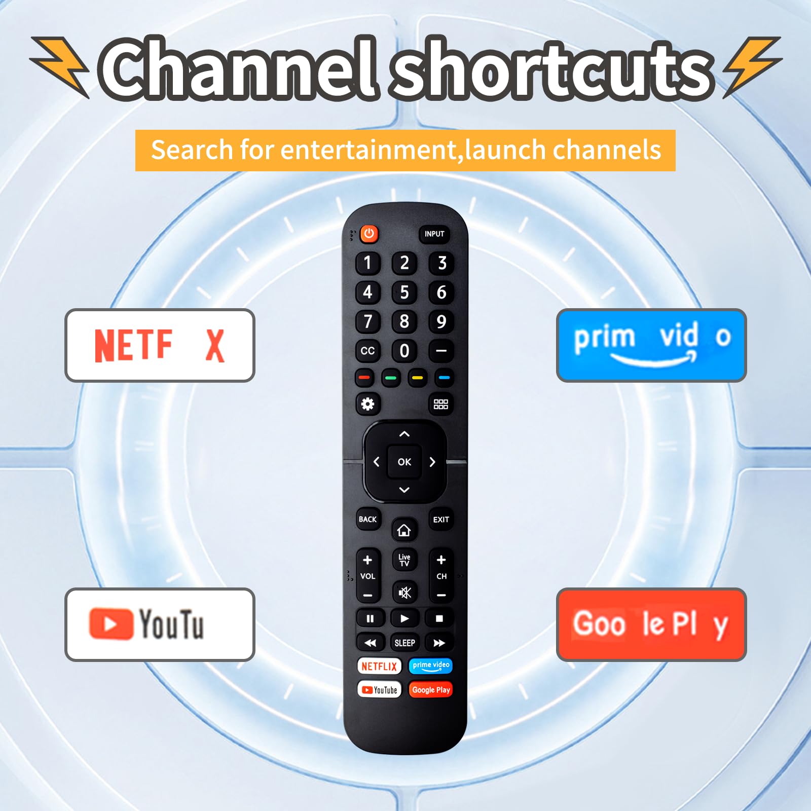 maqsai 【Pack of 2】 New Universal Remote for All Hisense TV Remote, 2 Piece Replacement Control EN2A27 for Hisense-Smart-TV-Remote