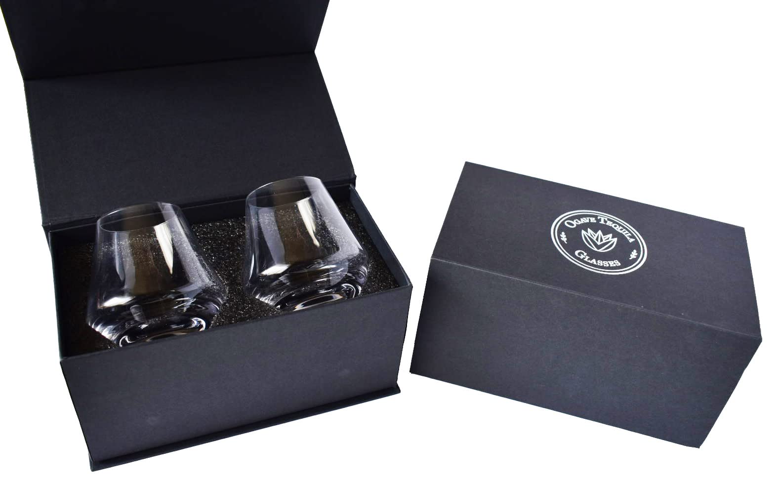 Tequila Glasses Sipping Snifter Easy Convenient Eyeballing Shot Measure Pour Set of 2 Pear Tulip Shape for Whiskey Scotch as well,1.5 Ounces
