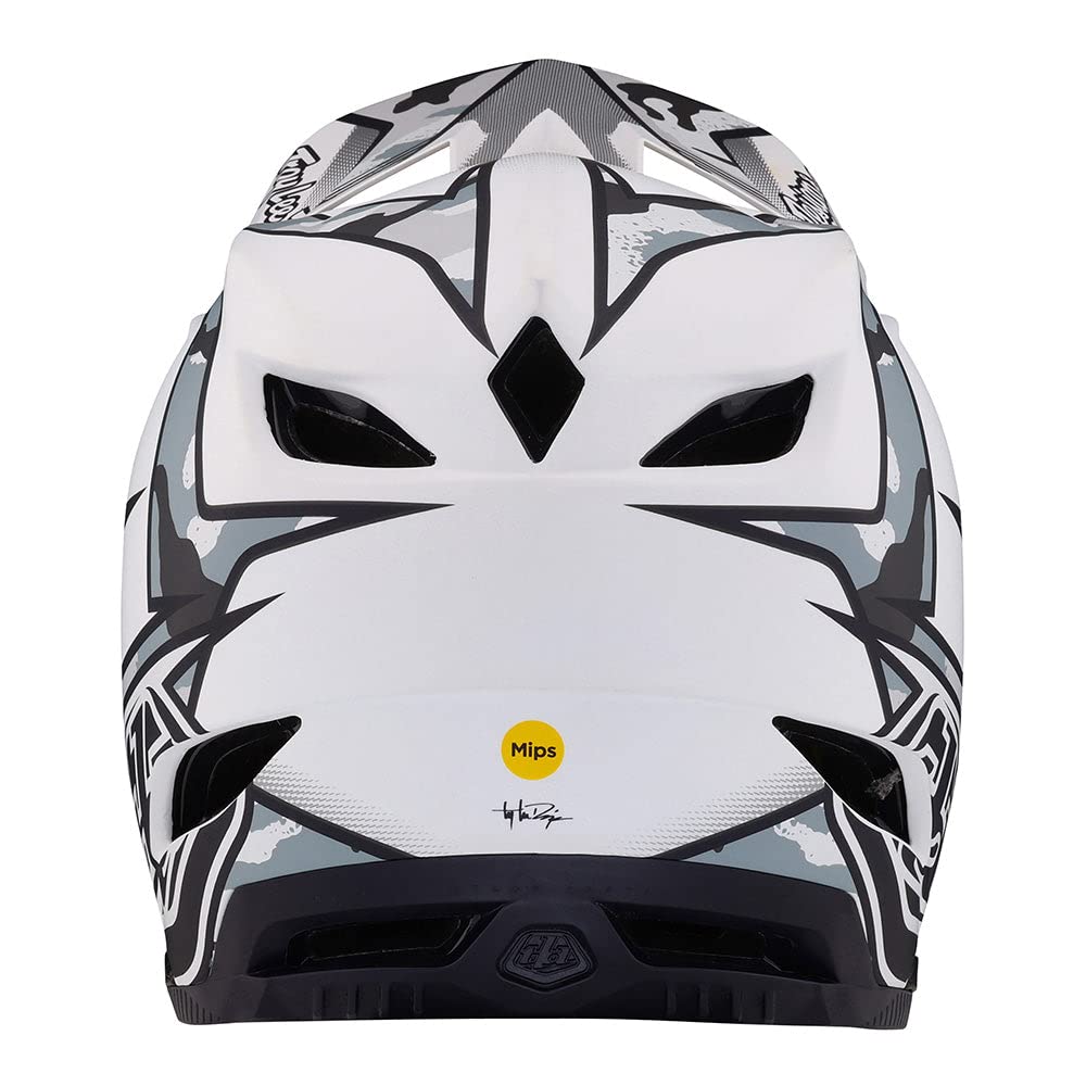 Troy Lee Designs Downhill D4 Composite Matrix Camo Full Face Bicycle Helmet for Max Ventilation Lightweight MIPS EPP EPS Racing Downhill BMX MTB DH - Adult Mens Womens Unisex (White, SM)