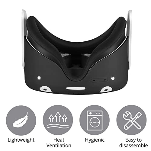 TNP VR Cover for Oculus Quest 2 Cover - Black Silicone VR Cover for Oculus Quest 2 Protective Cover - Anti Scratch Dust Bump Oculus Protective Cover