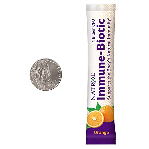 Natrol Immune-Biotic Stick Pack Powder, Supplement for Immune Support+ with Prebiotics and Probiotics, No Water Needed, Orange Flavor, 30 Count